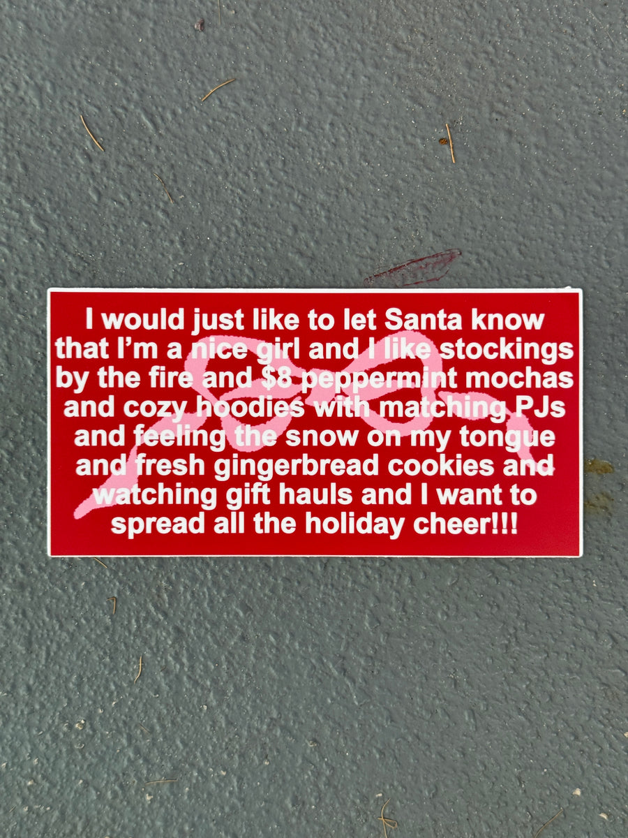 XMAS “girl’s girl” bumper sticker – Hoes For Clothes