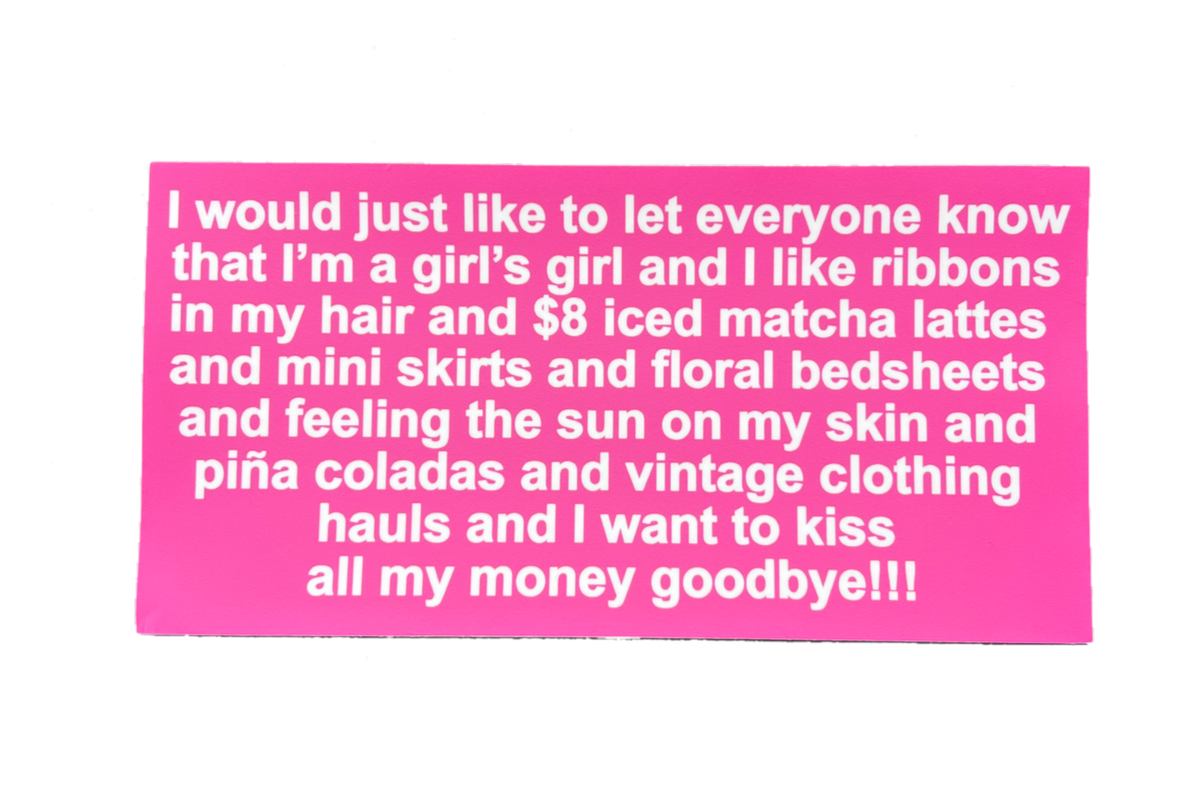 “girl’s girl” bumper sticker – Hoes For Clothes